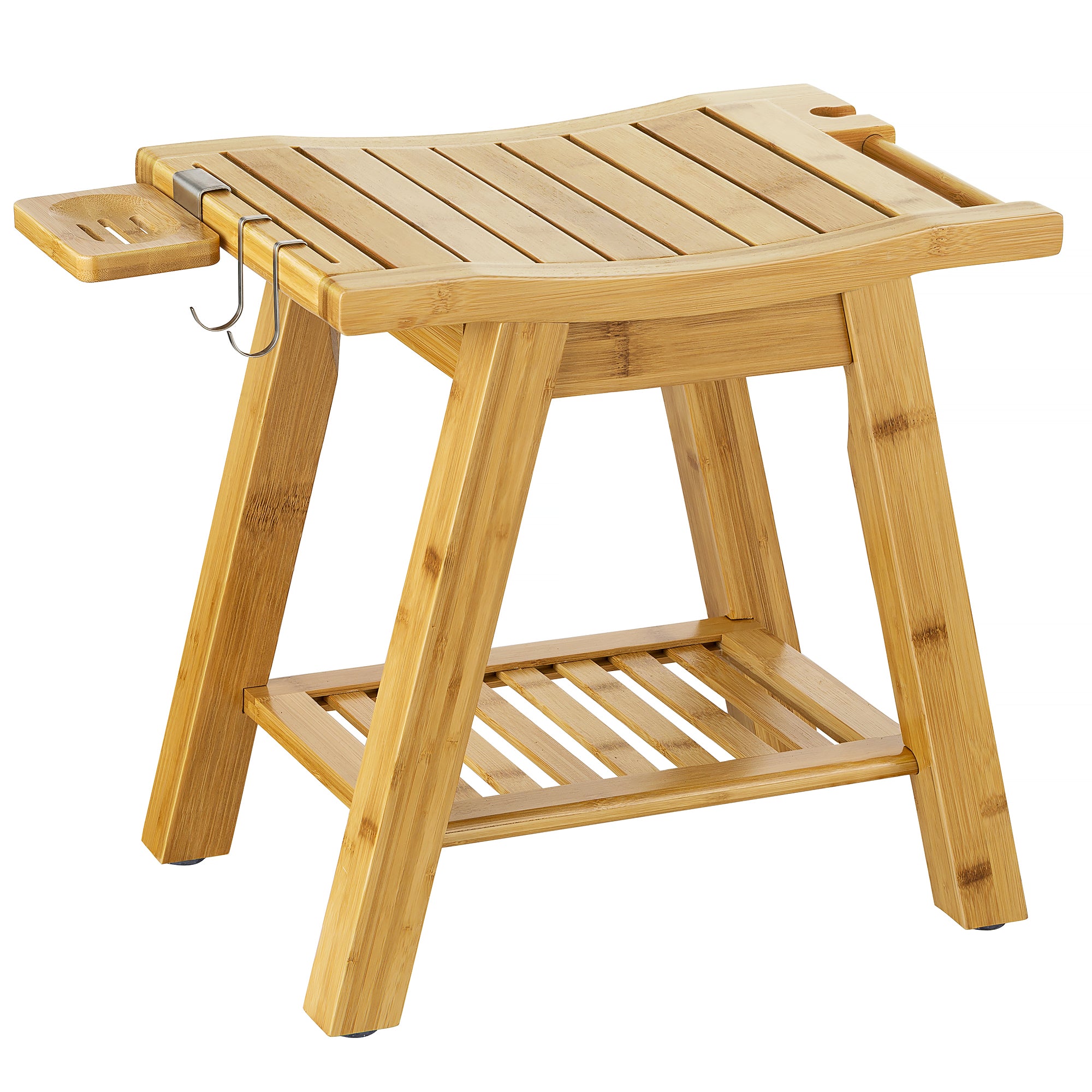 BAMHILL Eco-Friendly Bamboo Shower Stool